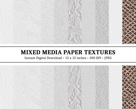 Mixed Media Art Paper Texture Overlays Digital Paper Set | Etsy