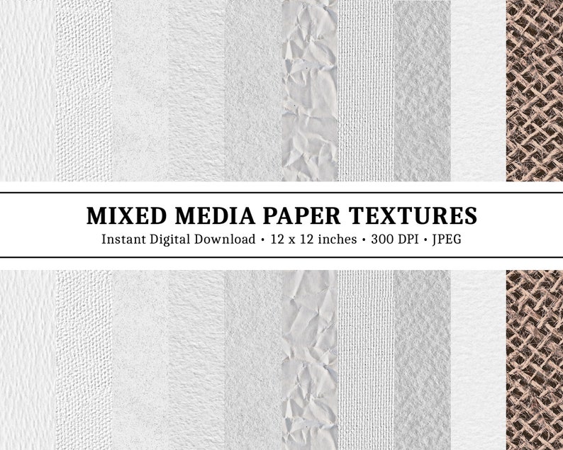 Mixed Media Art Paper Texture Overlays Digital Paper Set - Etsy