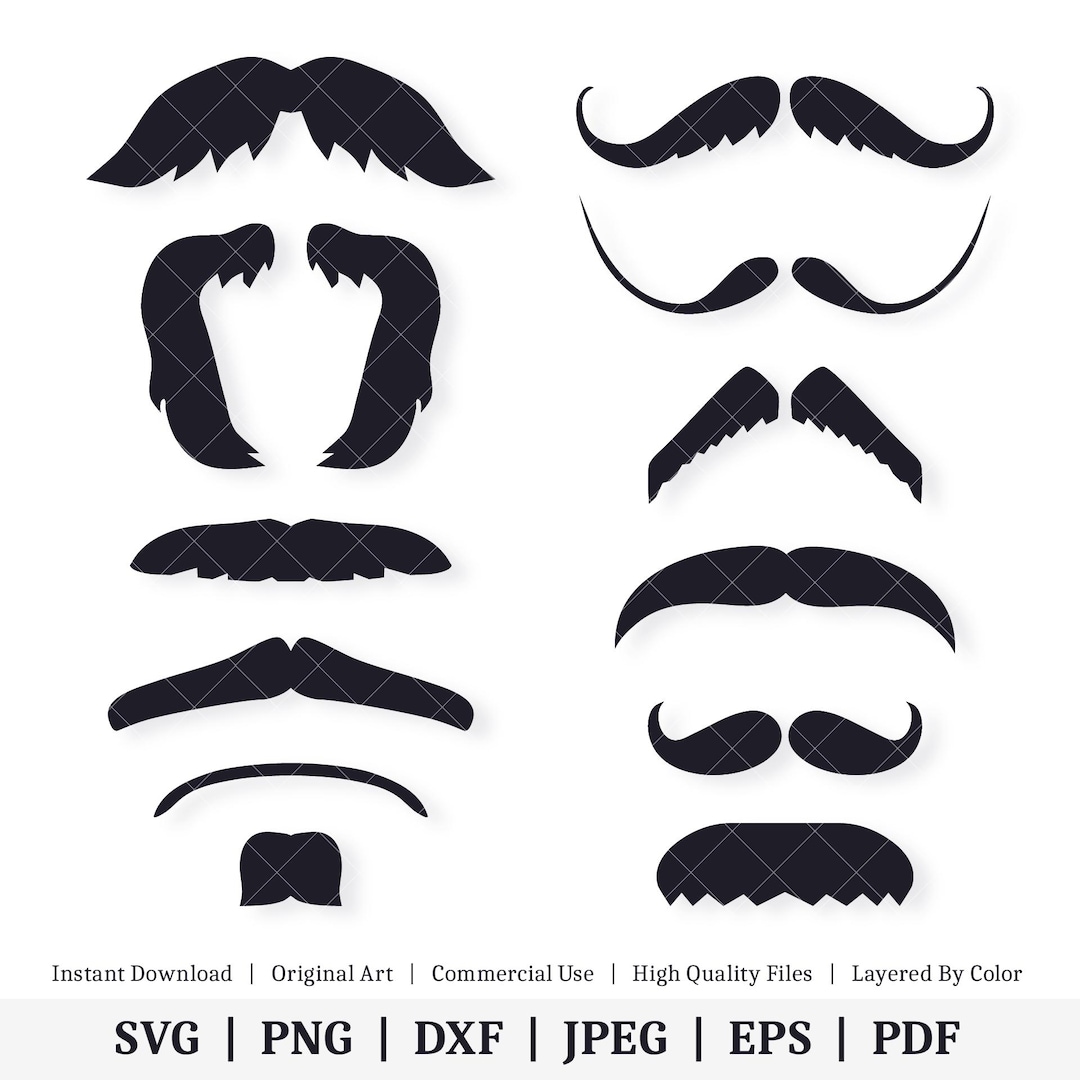 Mustaches | Vector Bundle | INSTANT DIGITAL DOWNLOAD | Svg | Png | Dxf ...