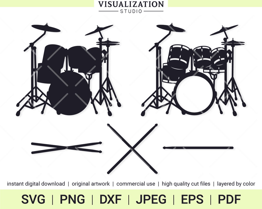 Drums Vector Clipart Set INSTANT DIGITAL DOWNLOAD Svg Png Dxf Jpeg Eps ...