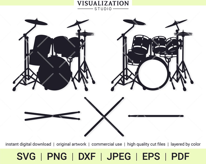 Drums Vector Clipart Set INSTANT DIGITAL DOWNLOAD Svg - Etsy