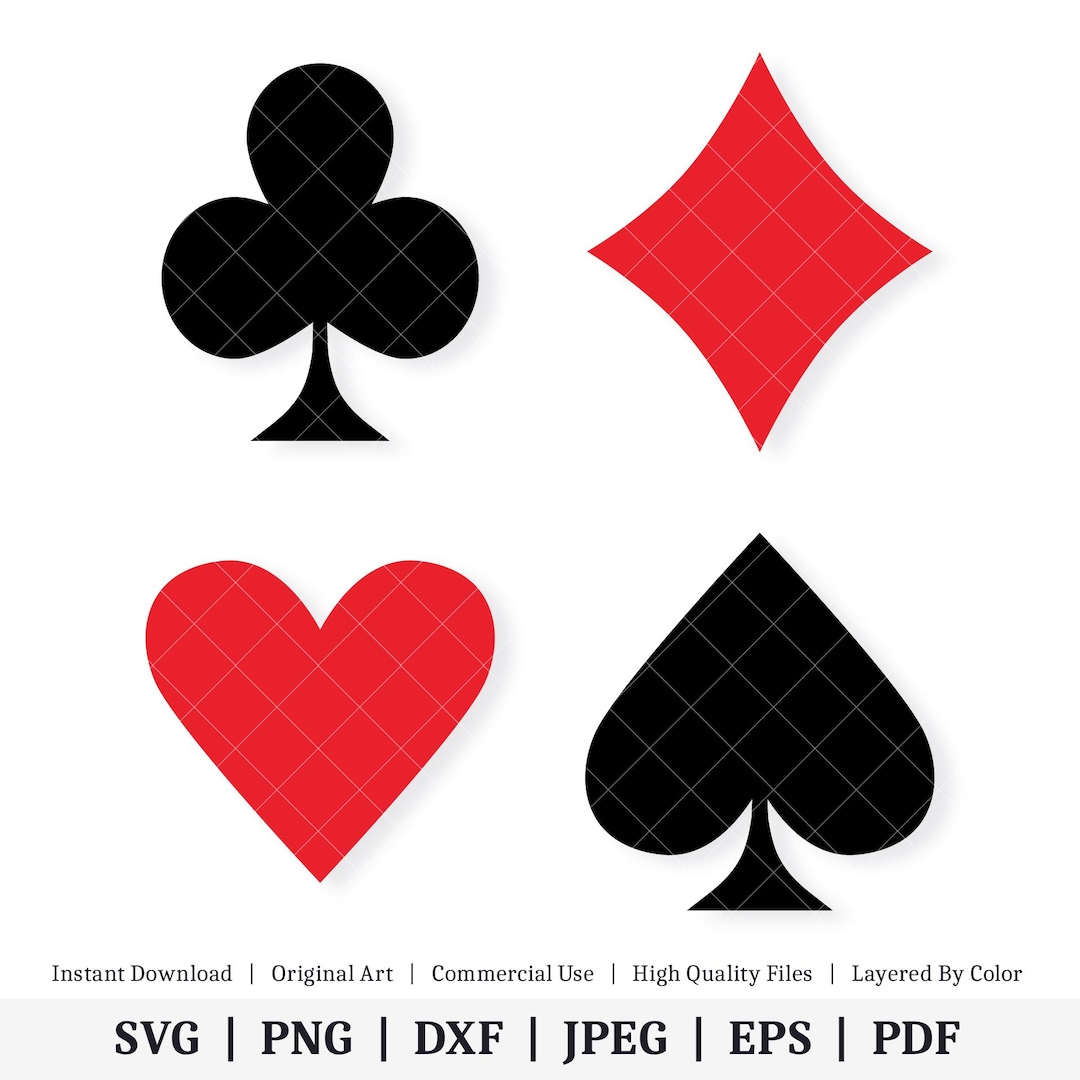 Playing Card Suits | Vector Bundle | INSTANT DIGITAL DOWNLOAD | Svg ...