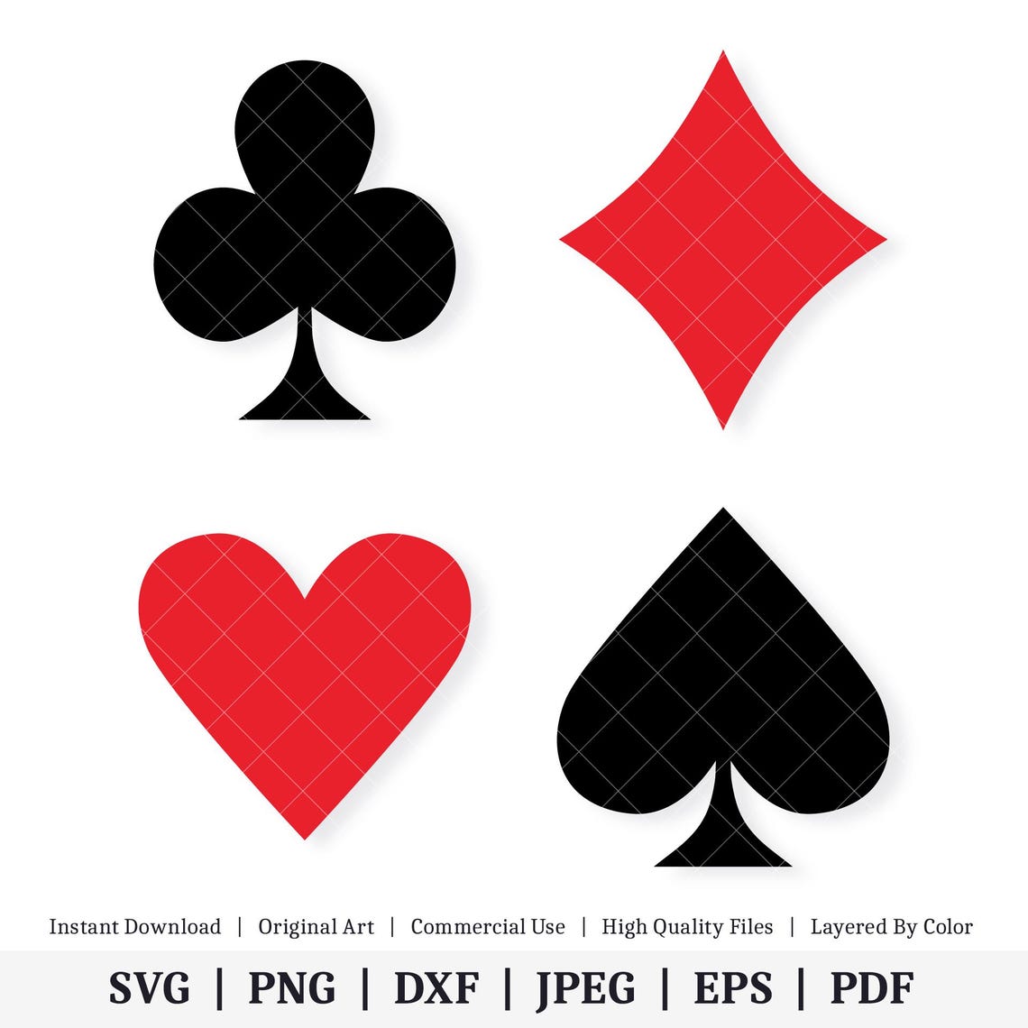 Playing Card Suits | Vector Bundle | INSTANT DIGITAL DOWNLOAD | Svg ...