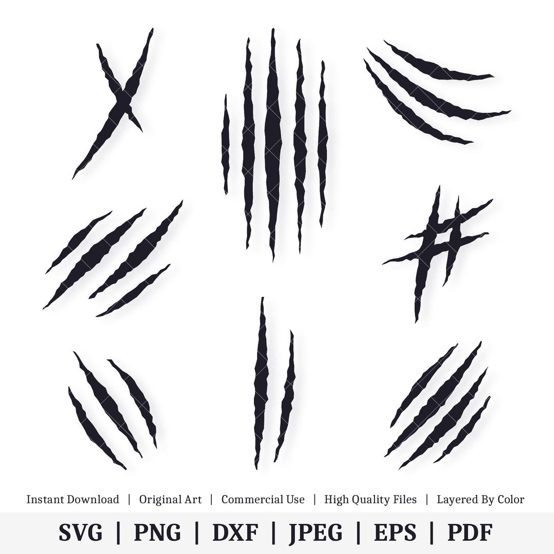 Animal Claw Scratch Marks | Vector Bundle | INSTANT DIGITAL DOWNLOAD ...