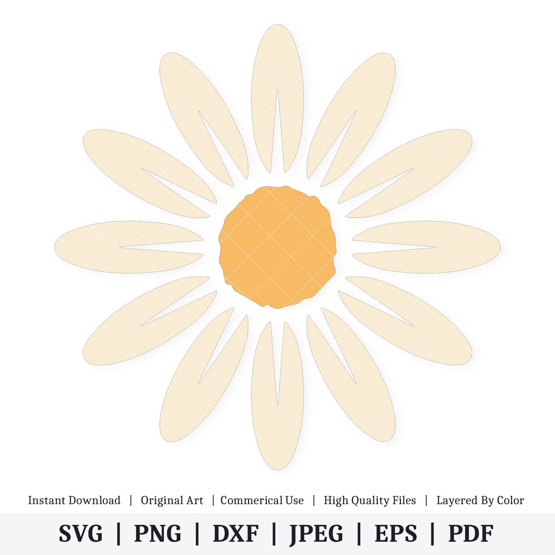 Daisy Flower Vector Artwork INSTANT DIGITAL DOWNLOAD Svg Png Dxf Jpeg ...
