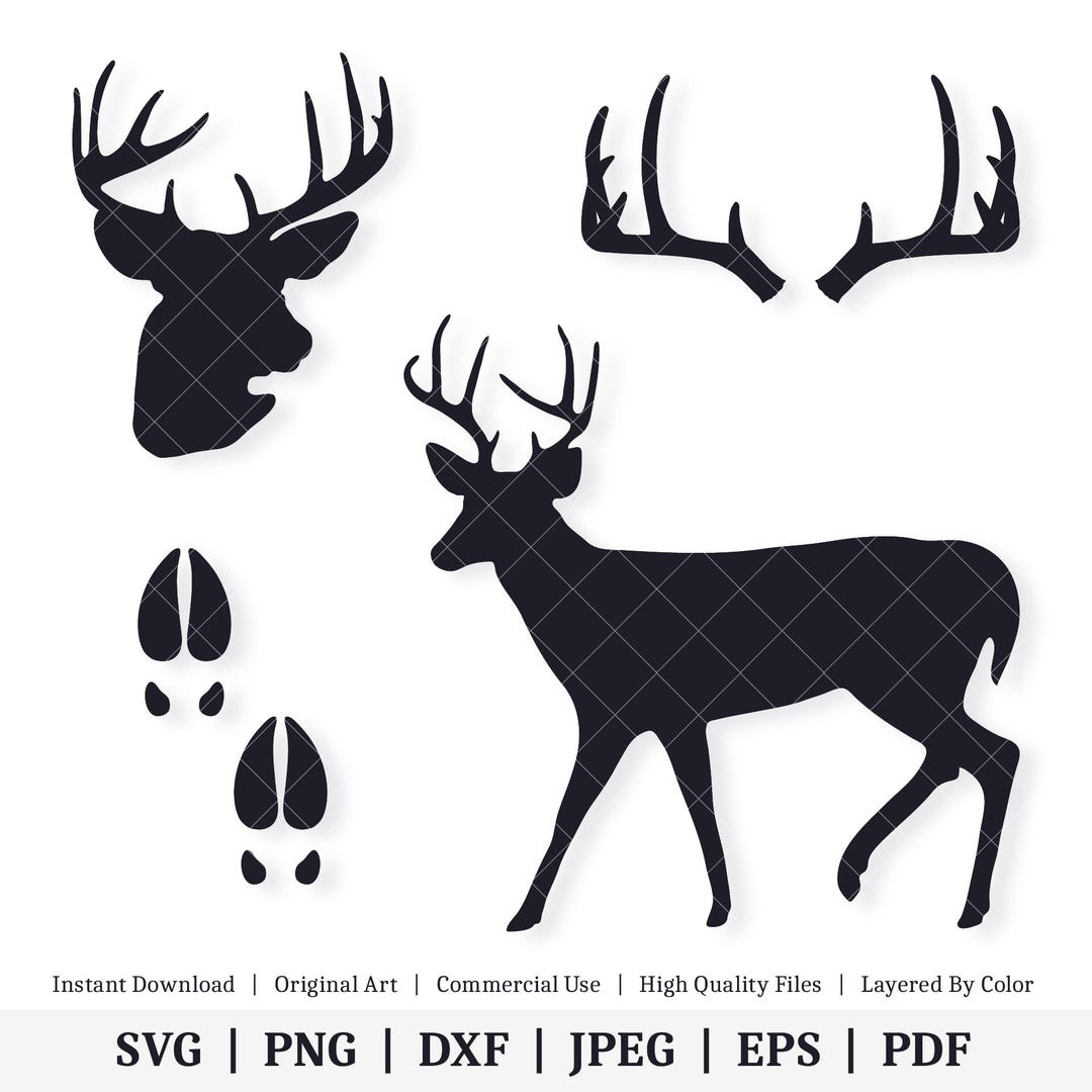 Whitetail Deer Shapes | Vector Bundle | INSTANT DIGITAL DOWNLOAD | Svg ...