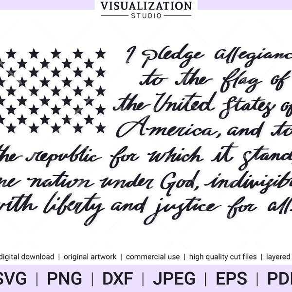 Pledge of Allegiance Svg - Etsy