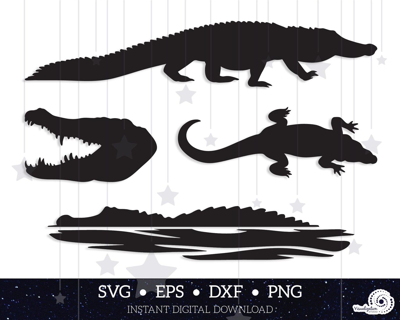 Alligator Vector Set INSTANT DIGITAL DOWNLOAD svg dxf | Etsy