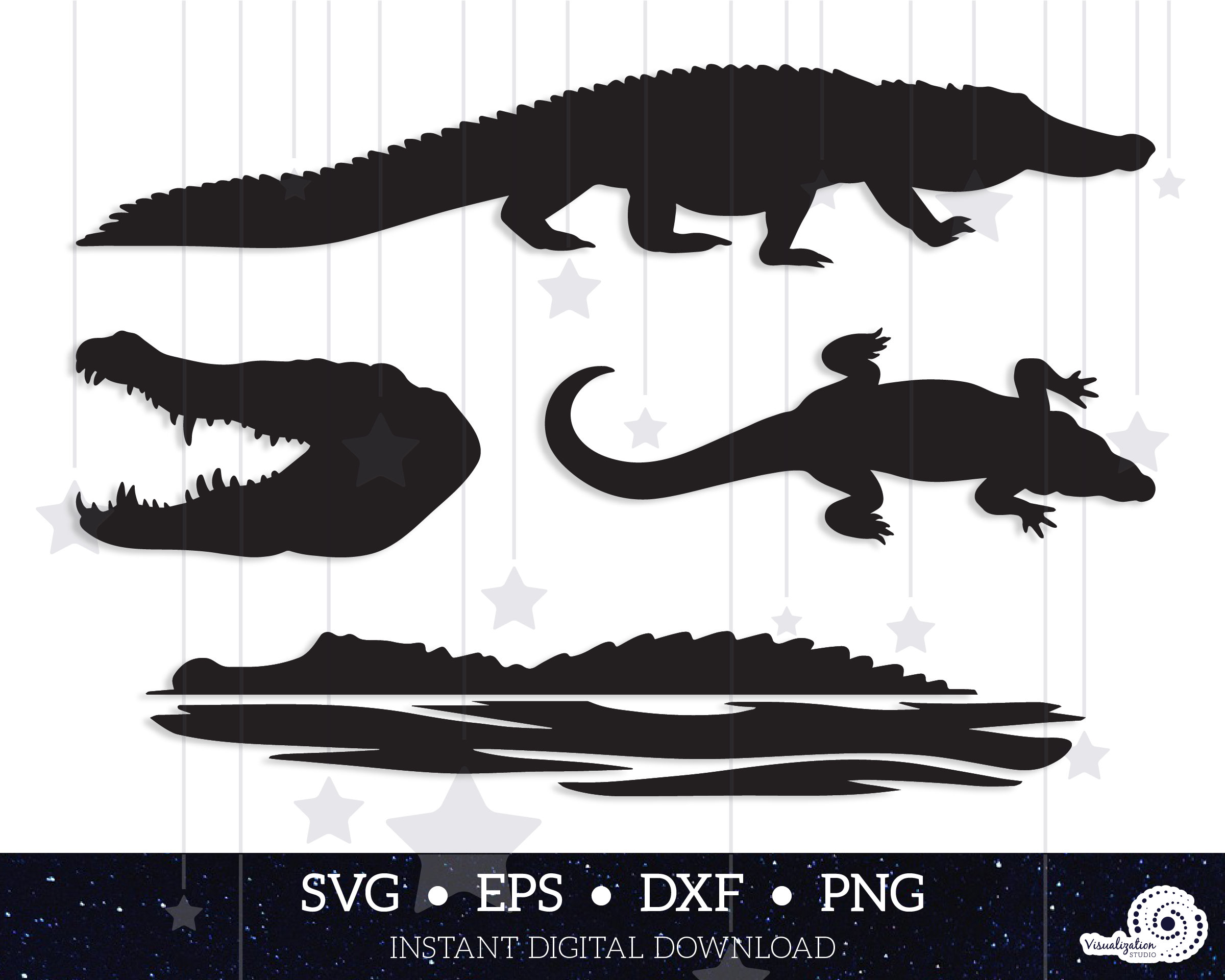 Alligator Vector Set INSTANT DIGITAL DOWNLOAD svg dxf | Etsy