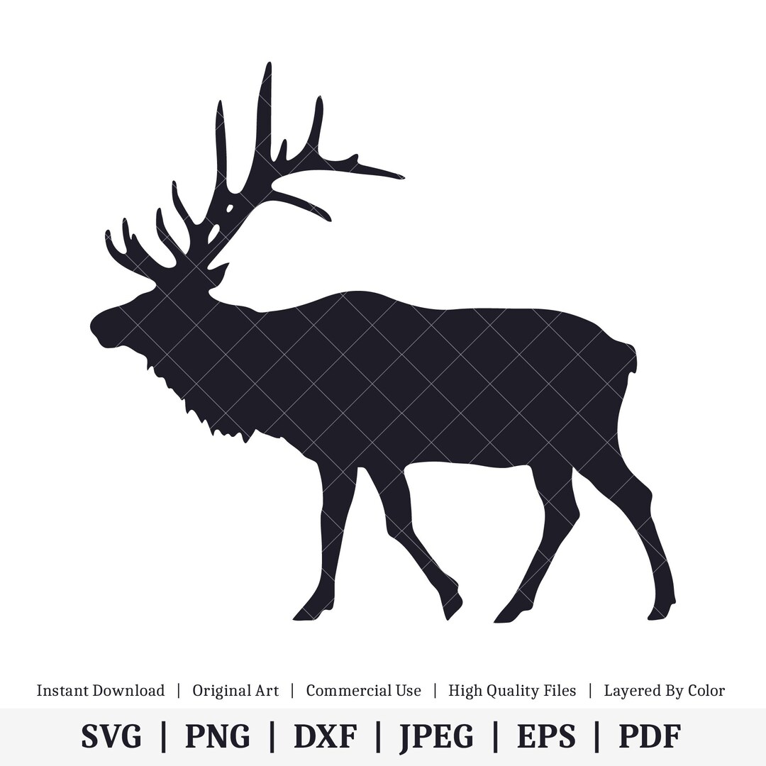 Elk Shape | Vector Artwork | INSTANT DIGITAL DOWNLOAD | Svg | Png | Dxf ...