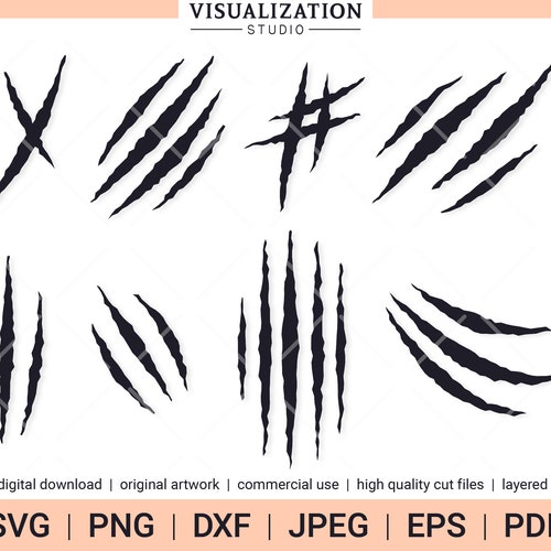 Claw Mark. Svg Png Eps Dxf Cut Files. - Etsy