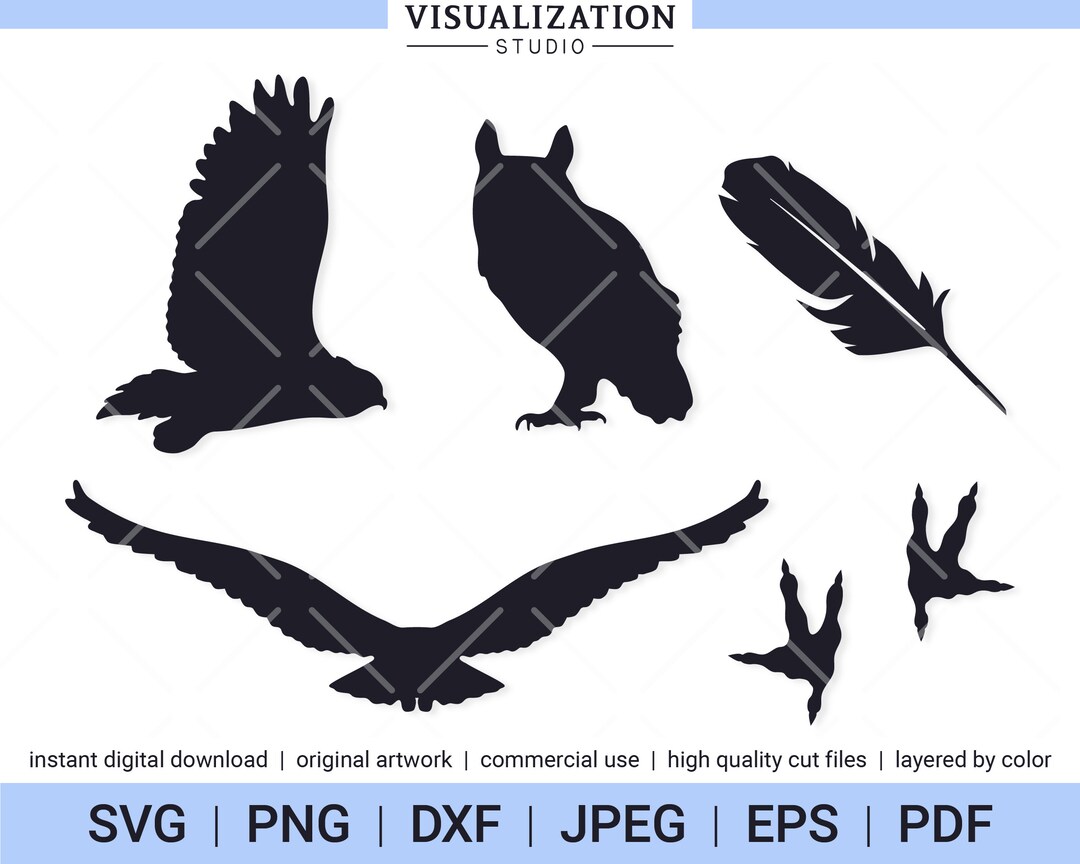 Great Horned Owl Shapes Vector Clipart Set INSTANT DIGITAL DOWNLOAD Svg ...