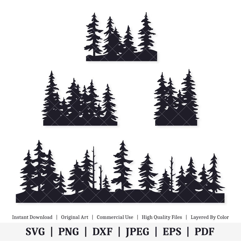 Pine Tree Clip Art Free - Etsy
