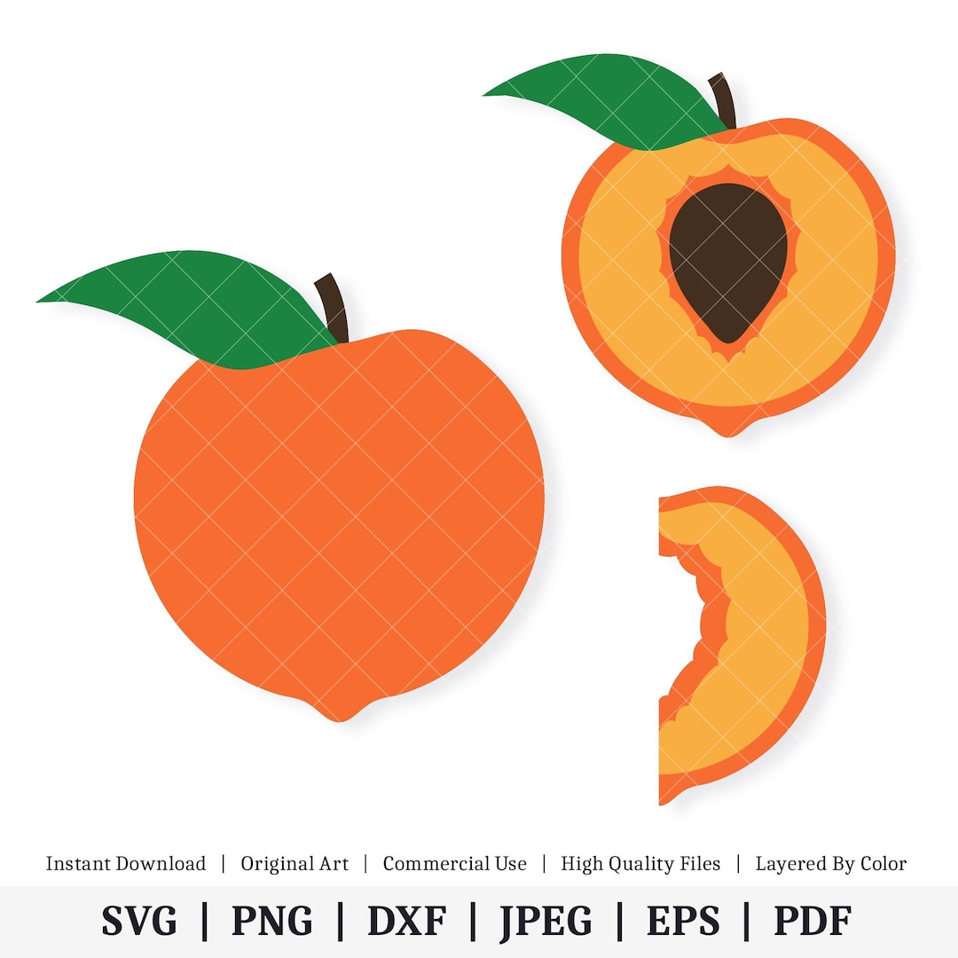 Peach | Vector Artwork | INSTANT DIGITAL DOWNLOAD | Svg | Png | Dxf ...