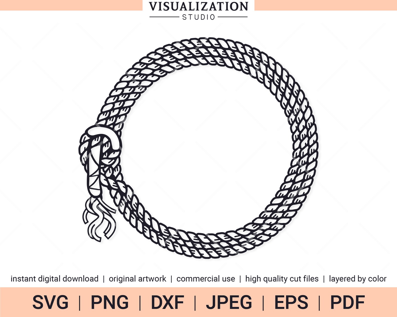 Lariat Lasso Rope Wreath Vector Clipart INSTANT DIGITAL - Etsy