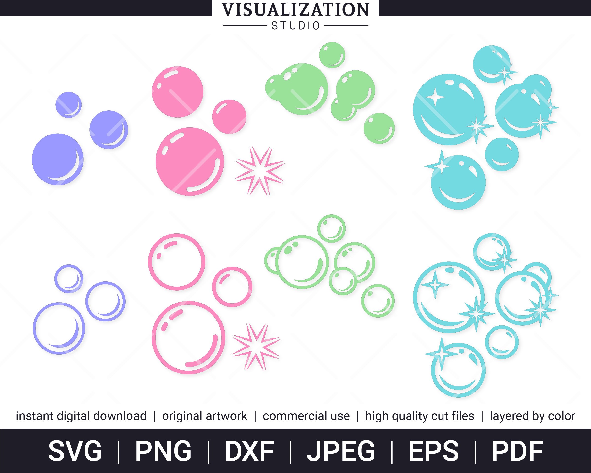 Bubbles Vector Clipart Set INSTANT DIGITAL DOWNLOAD Svg - Etsy