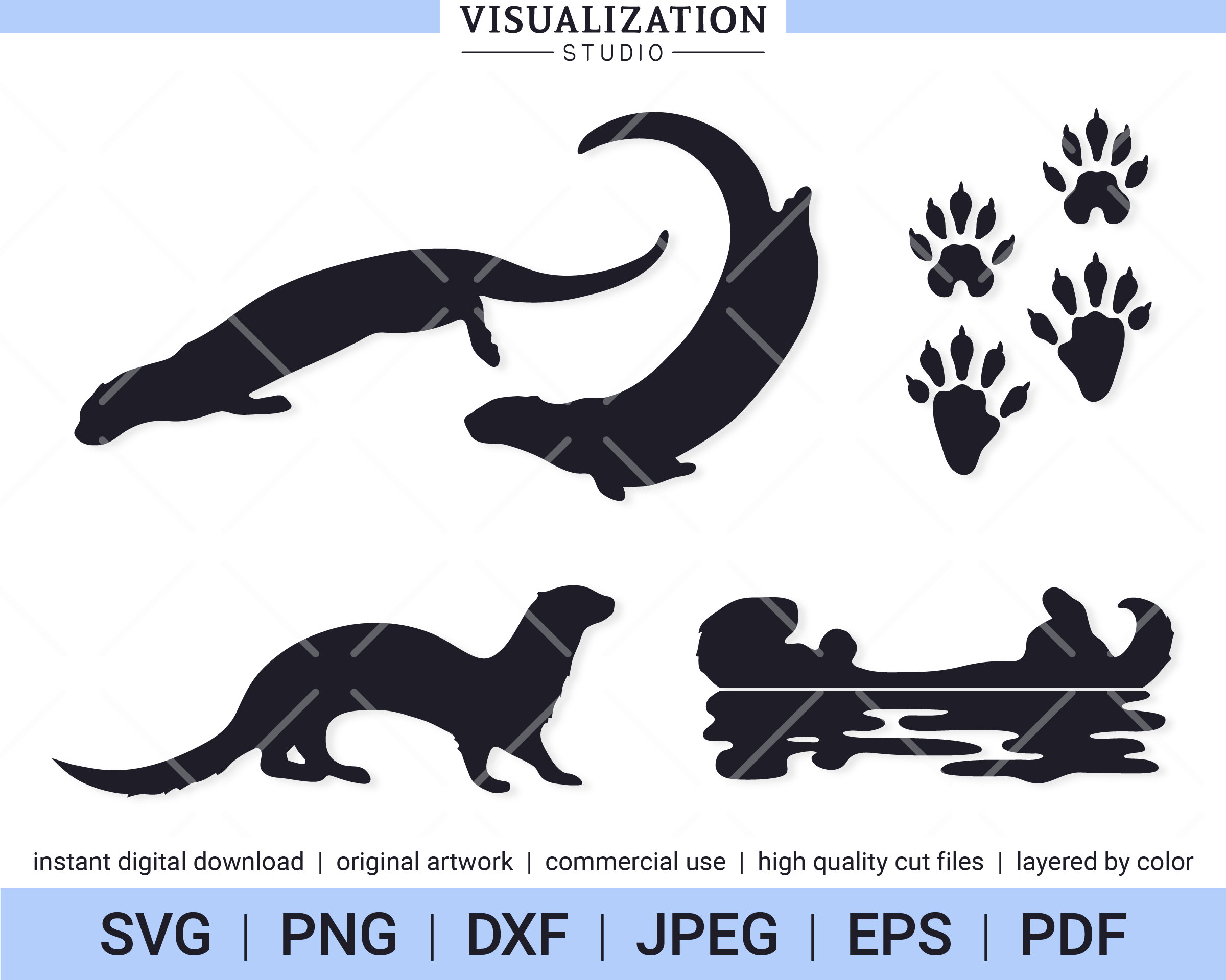 Otter Shapes Vector Clipart Set INSTANT DIGITAL DOWNLOAD - Etsy