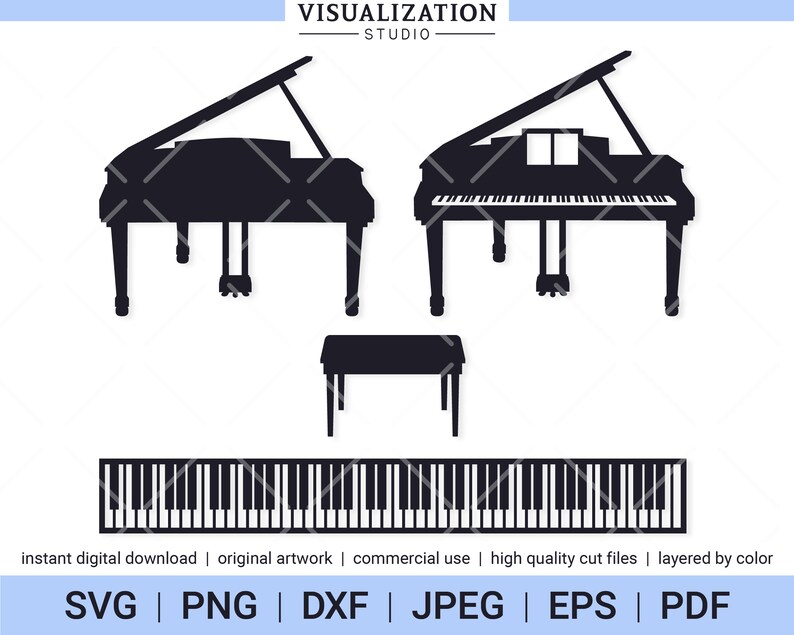 Piano Vector Clipart Set INSTANT DIGITAL DOWNLOAD Svg - Etsy