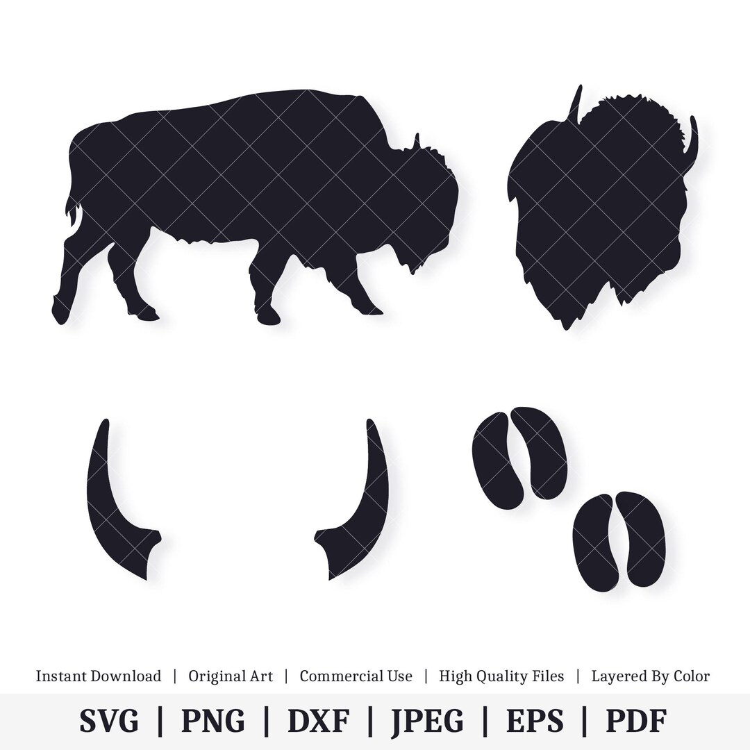 American Bison Shapes | Vector Bundle | INSTANT DIGITAL DOWNLOAD | Svg ...