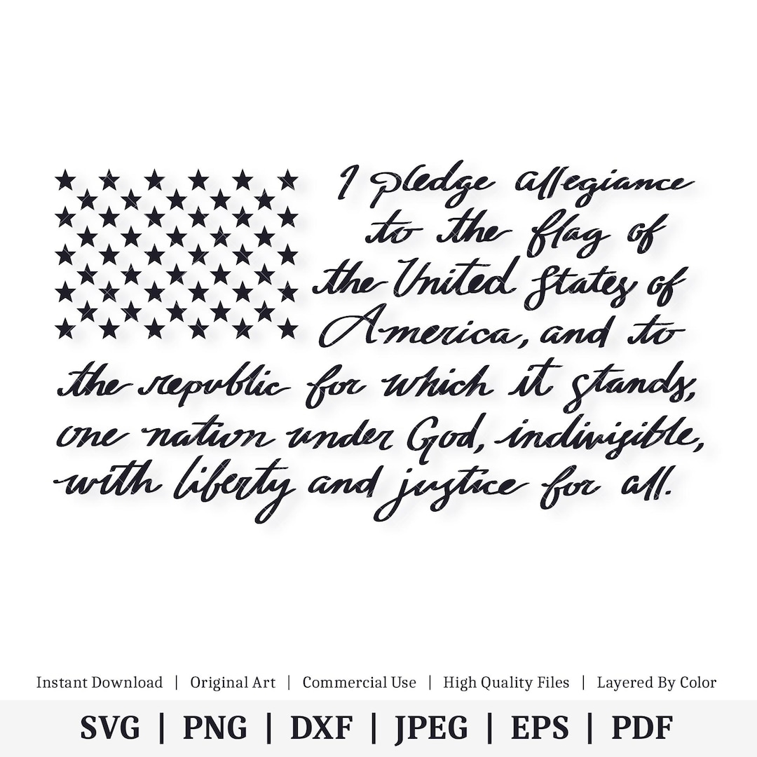 Pledge of Allegiance American Flag | Vector Artwork | INSTANT DIGITAL ...
