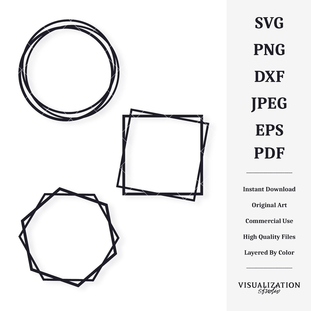 Geometric Frames | Vector Bundle | INSTANT DIGITAL DOWNLOAD | Svg | Png ...