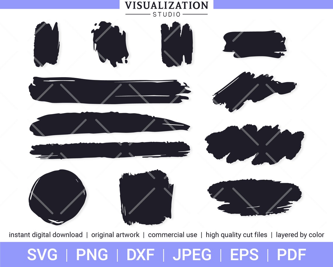 Brushstrokes Vector Clipart Set INSTANT DIGITAL DOWNLOAD | Etsy