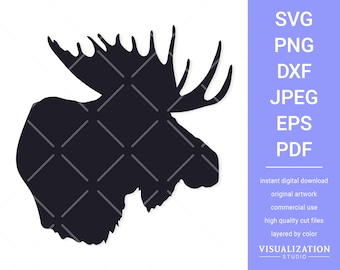 Moose Head Dxf - Etsy
