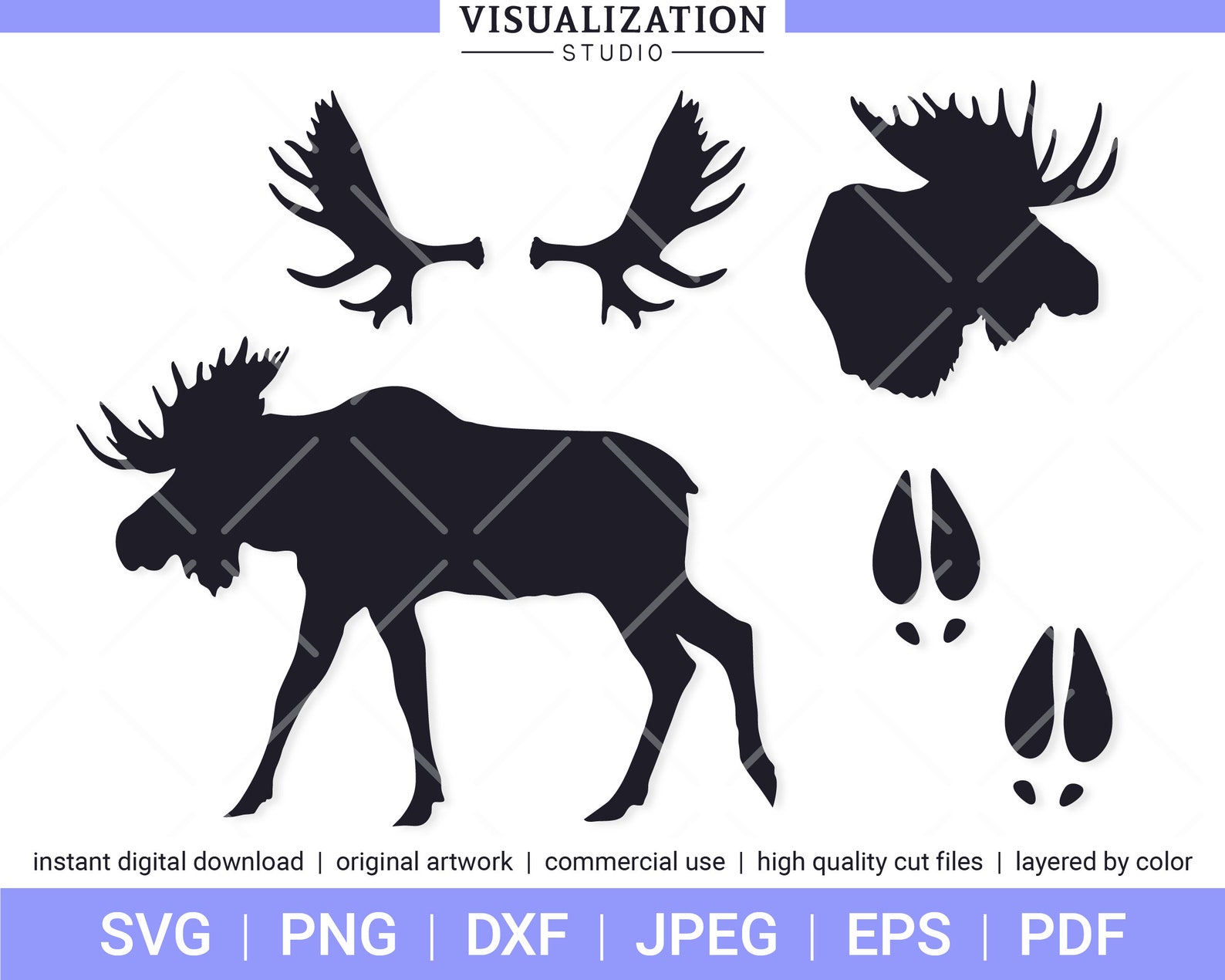 Alaskan Moose Shapes Vector Clipart Set INSTANT DIGITAL - Etsy