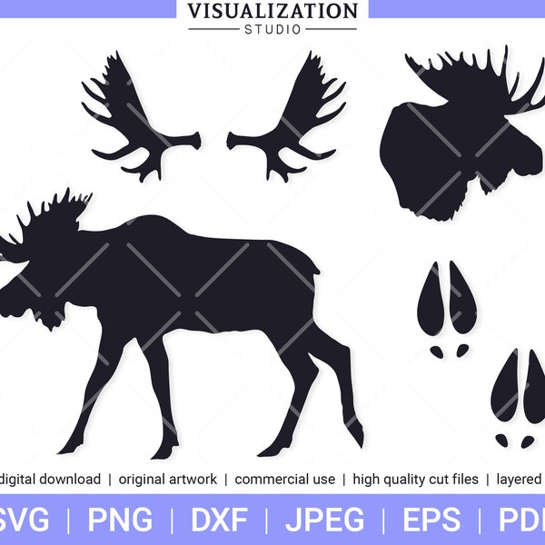 Moose Clipart - Etsy