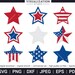 Patriotic Stars Vector Clipart Set INSTANT DIGITAL DOWNLOAD Svg Png Dxf ...