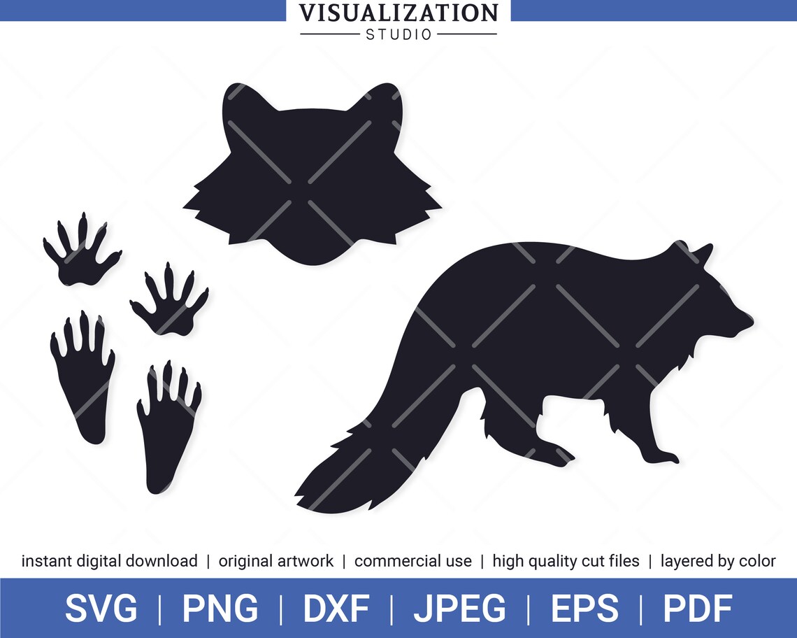Raccoon Shapes Vector Clipart Set INSTANT DIGITAL DOWNLOAD - Etsy