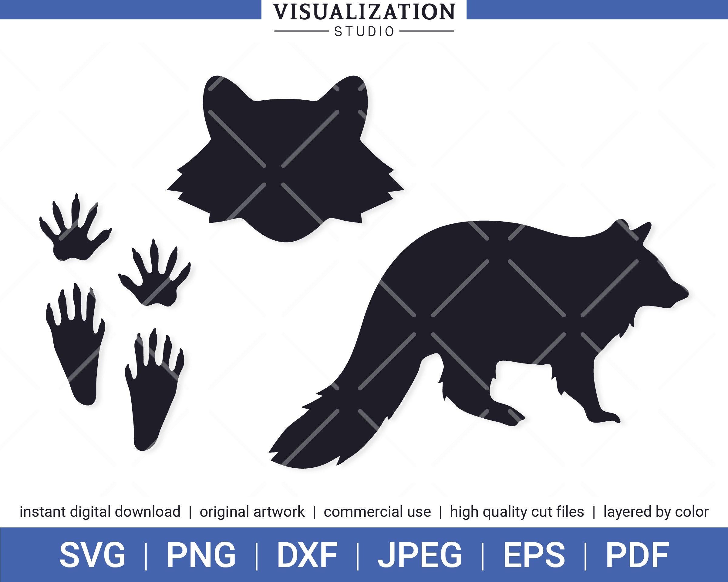 Raccoon Shapes Vector Clipart Set INSTANT DIGITAL DOWNLOAD | Etsy New ...