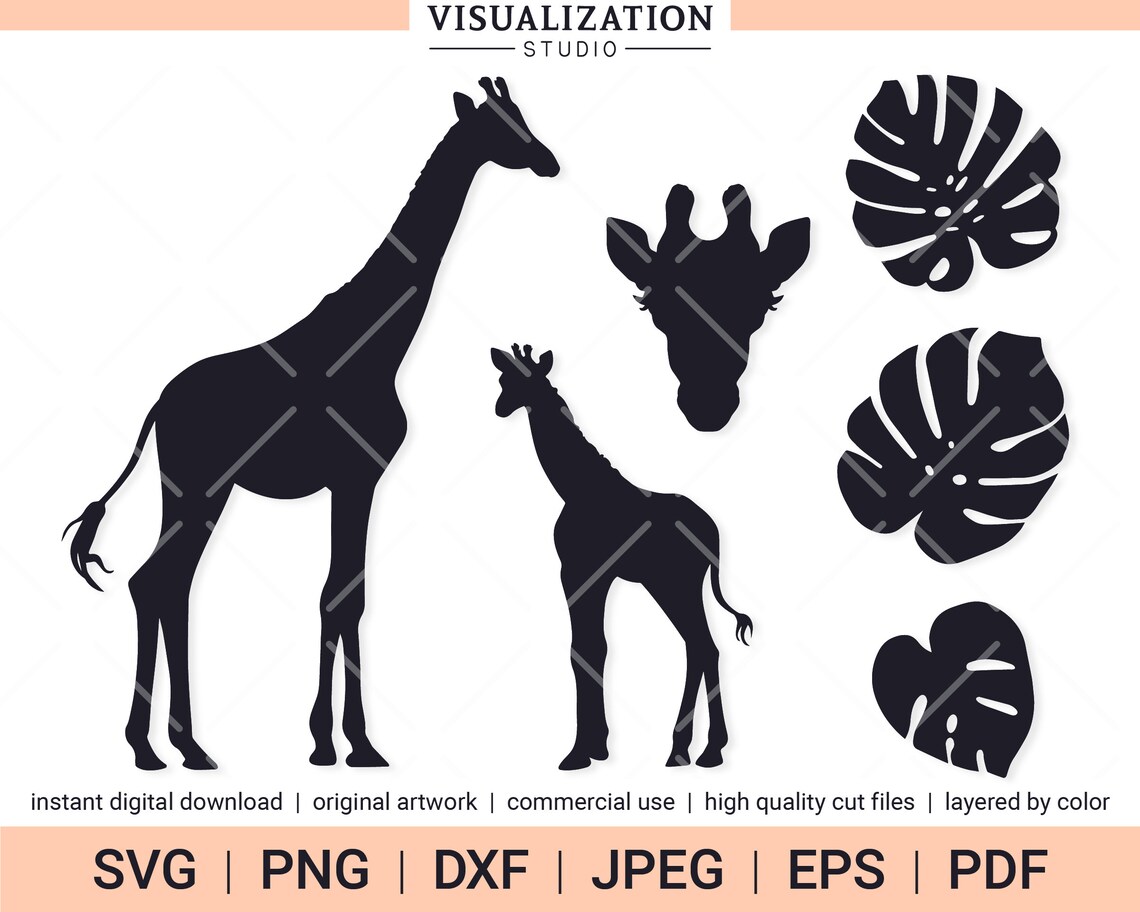 Giraffe Shapes Vector Clipart Set INSTANT DIGITAL DOWNLOAD | Etsy