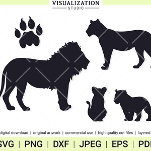 Lion Shapes Vector Clipart Set INSTANT DIGITAL DOWNLOAD Svg Png Dxf ...