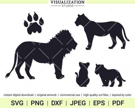 Lion Shapes Vector Clipart Set INSTANT DIGITAL DOWNLOAD | Etsy