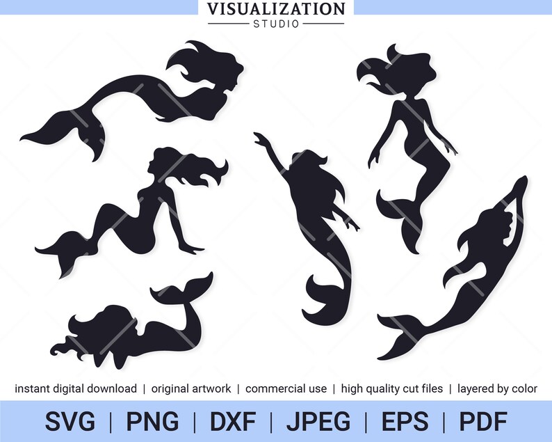 Mermaid Shapes Vector Clipart Set INSTANT DIGITAL DOWNLOAD - Etsy