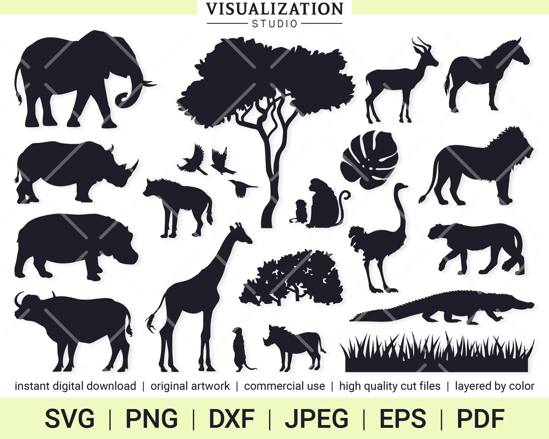 African Safari Bundle Vector Clipart Set INSTANT DIGITAL DOWNLOAD Svg ...