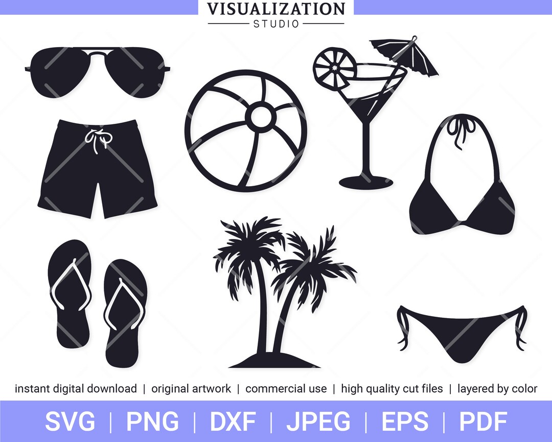 Summer Shapes Bundle Vector Clipart Set INSTANT DIGITAL DOWNLOAD Svg ...