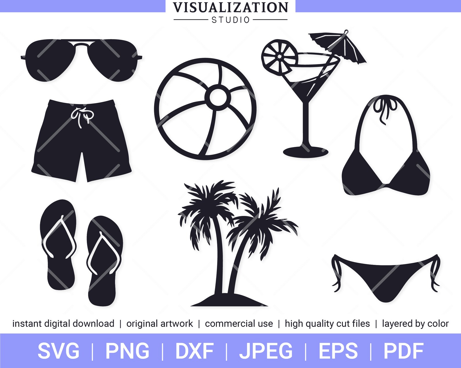 Summer Shapes Bundle Vector Clipart Set INSTANT DIGITAL - Etsy