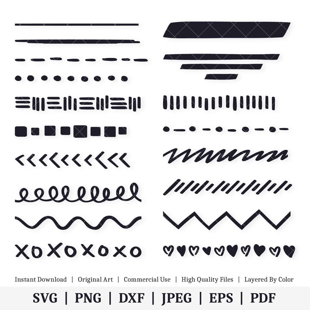 Doodle Line Dividers | Vector Bundle | INSTANT DIGITAL DOWNLOAD | Svg ...