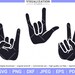 Rock Peace Love Hand Signs Vector Clipart Set INSTANT - Etsy
