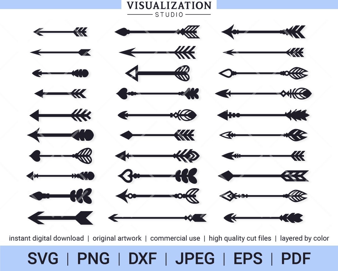 Decorative Arrows Vector Clipart Set INSTANT DIGITAL DOWNLOAD Svg Png ...