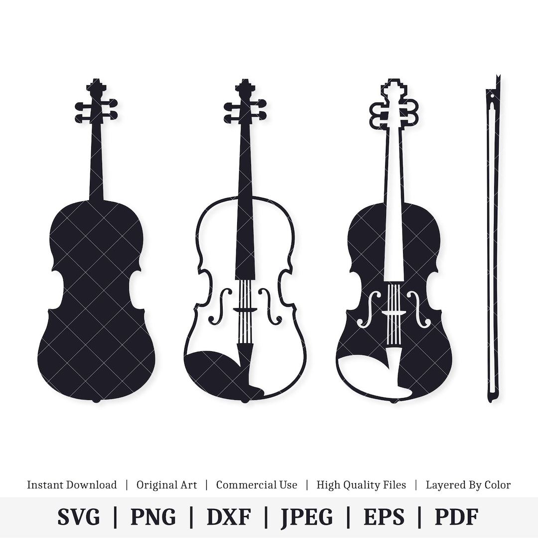 Violin | Vector Artwork | INSTANT DIGITAL DOWNLOAD | Svg | Png | Dxf ...