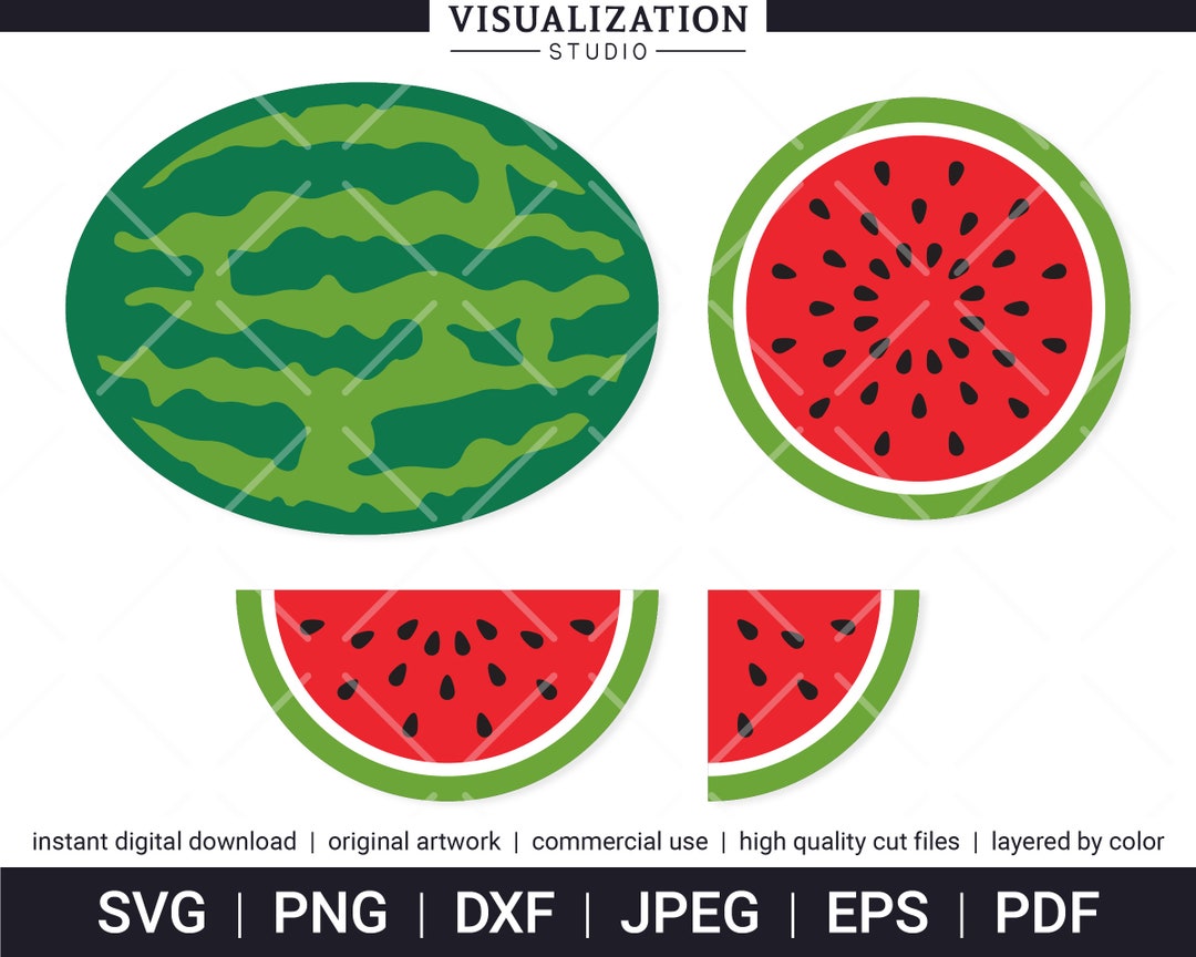Watermelon Vector Clipart Set INSTANT DIGITAL DOWNLOAD Svg Png Dxf Jpeg ...