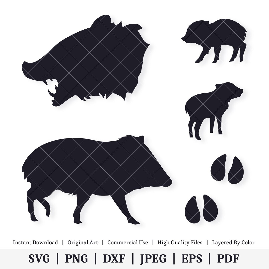 Javelina Pig Shapes | Vector Bundle | INSTANT DIGITAL DOWNLOAD | Svg ...