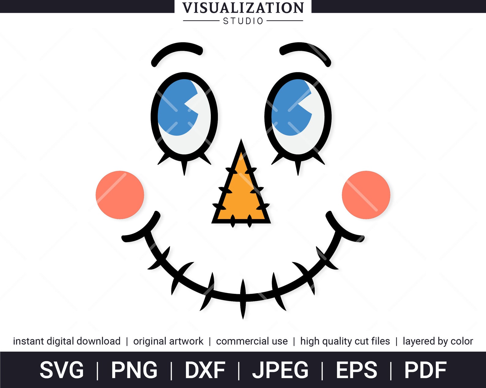 Scarecrow Face Vector Clipart INSTANT DIGITAL DOWNLOAD - Etsy