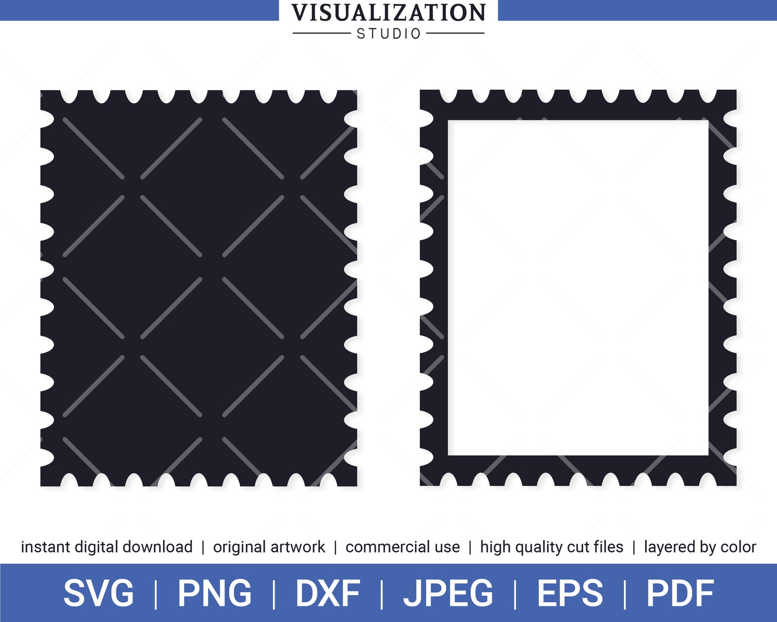 Postage Stamp Frame Vector Clipart Set INSTANT DIGITAL - Etsy