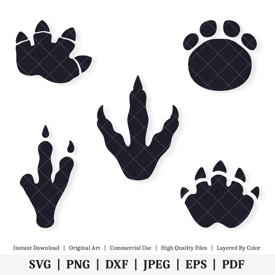 Dinosaurs Tracks | Vector Bundle | INSTANT DIGITAL DOWNLOAD | Svg | Png ...