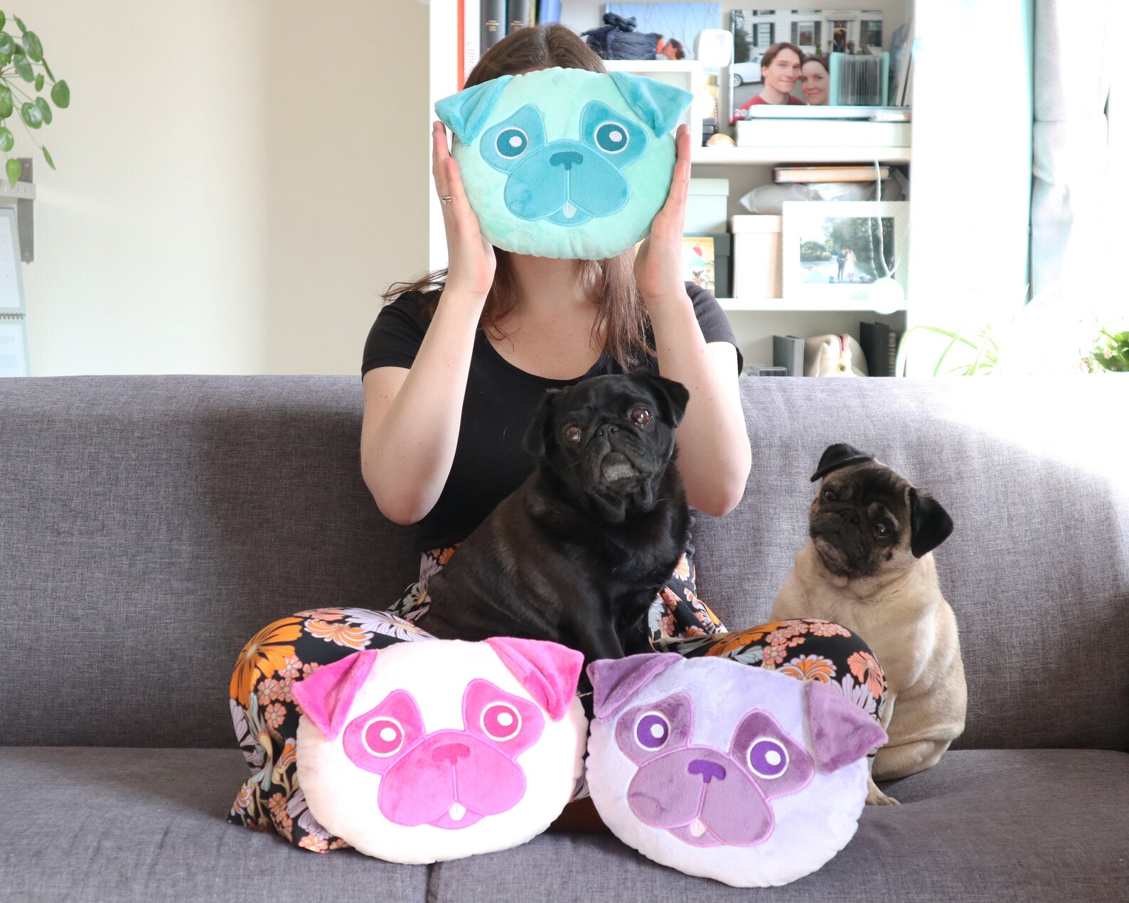 Pug Pillow Mini Made to Order Handmade Dog Cushion Animal | Etsy