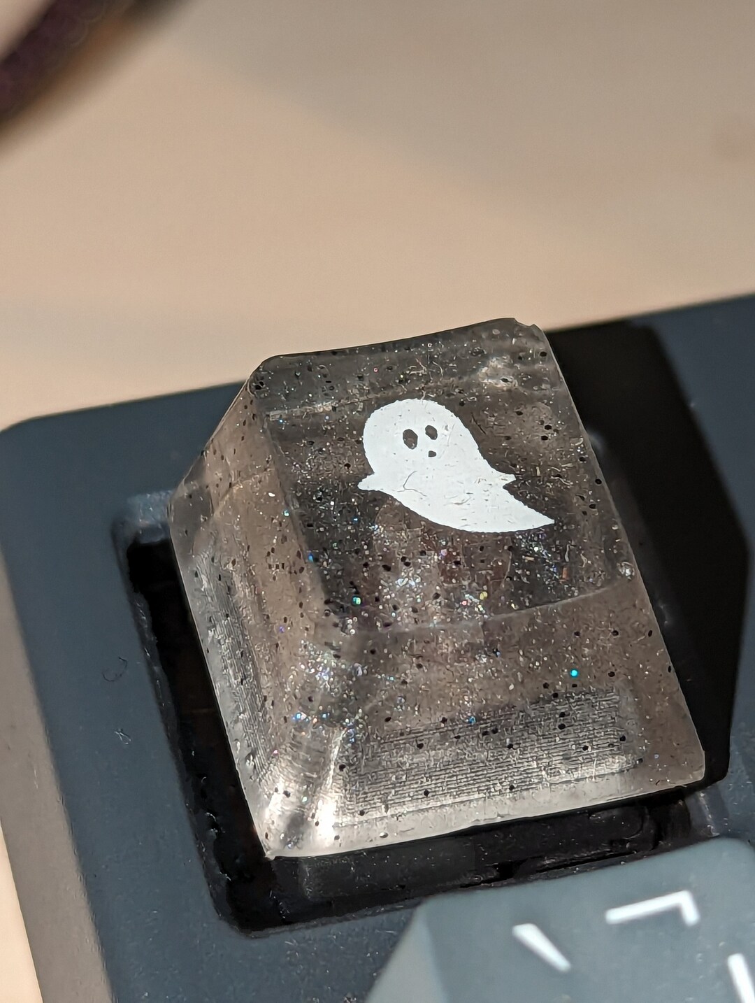 Black Ghost Keycap, Handmade Resin Keycap, Artisan Keyboard Accessory ...